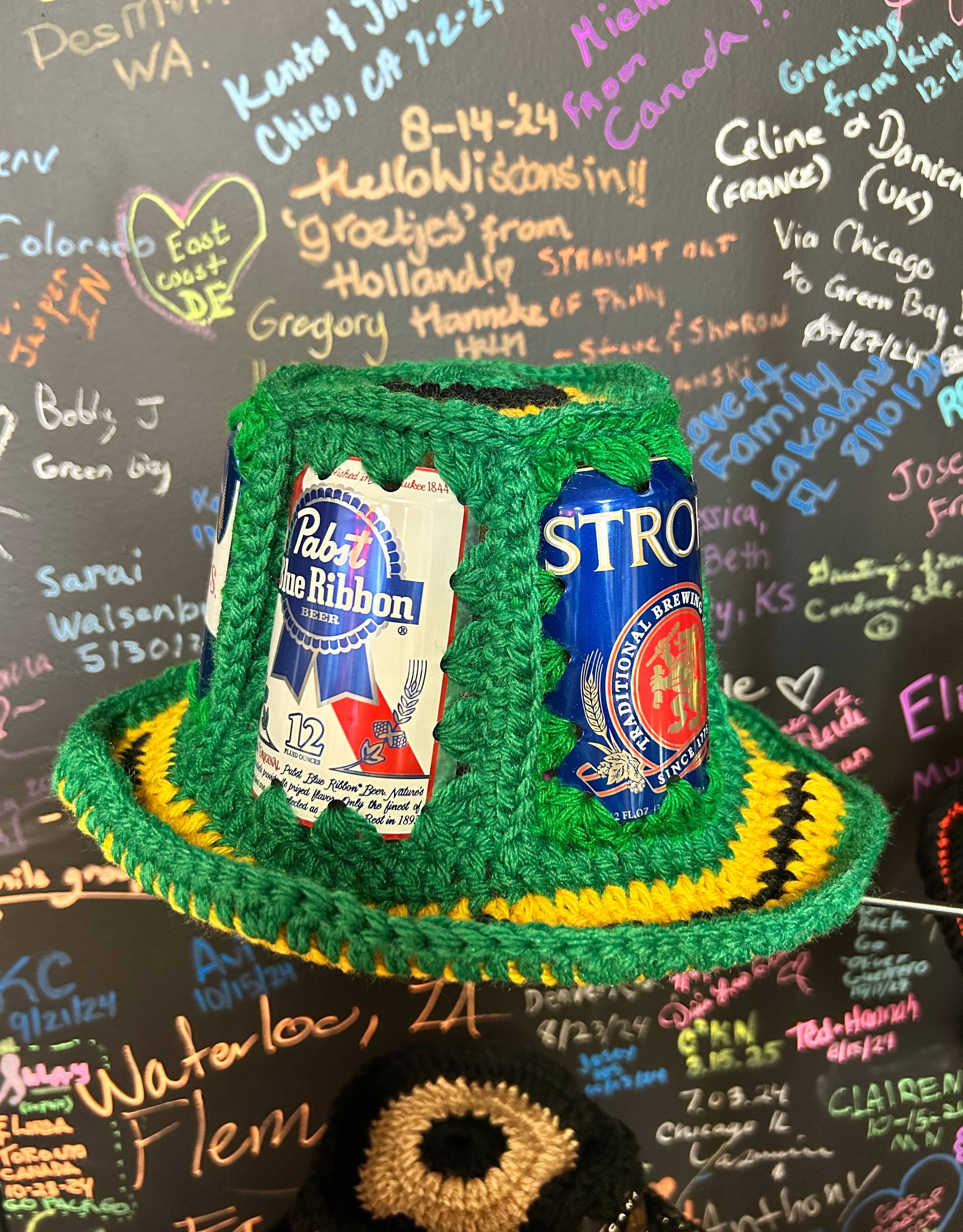 Beer Can Bucket Hat - Packer Colors, Multi-Can | LoCo WisCo