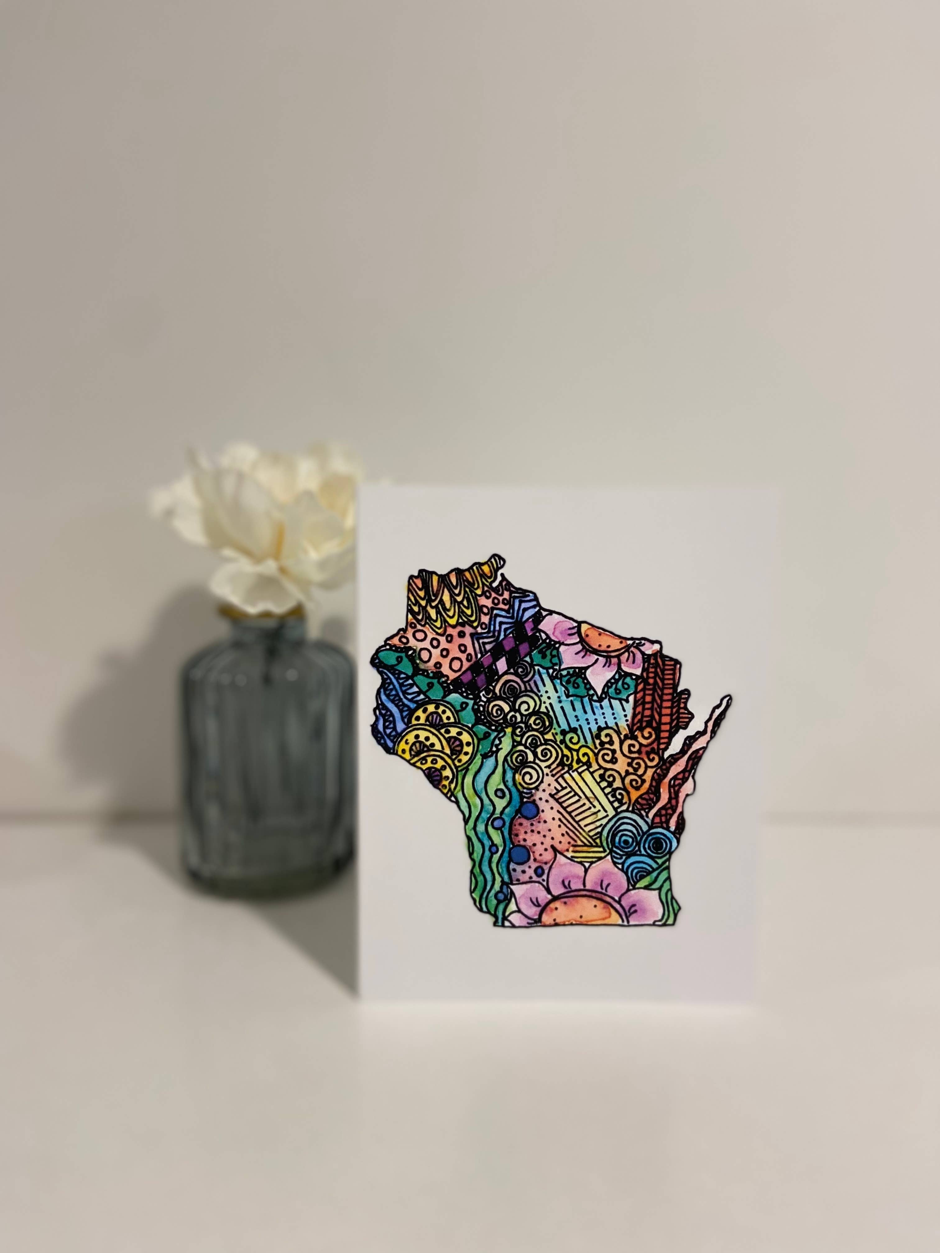 Card - Zentangle Wisconsin | LoCo WisCo