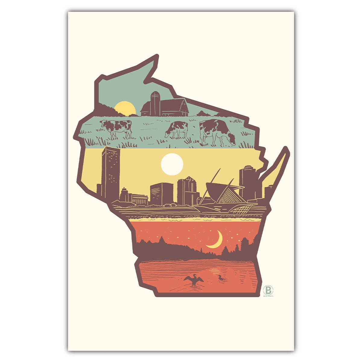 Layers of Wisconsin Postcard | LoCo WisCo