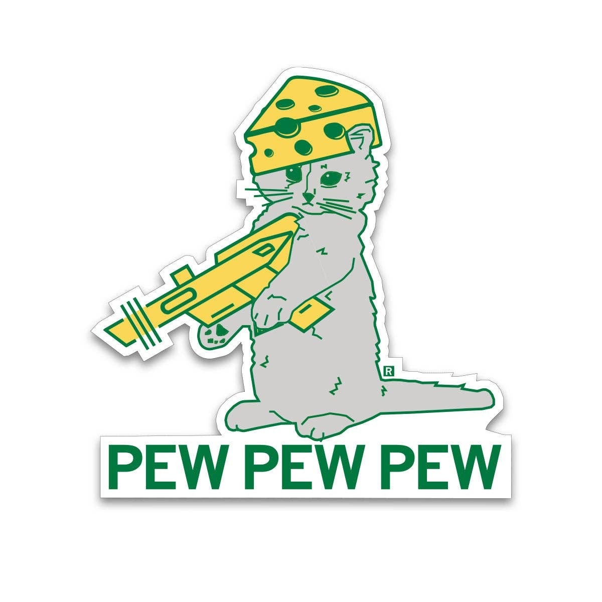 Sticker - Cheesehead Pew Pew Pew | LoCo WisCo