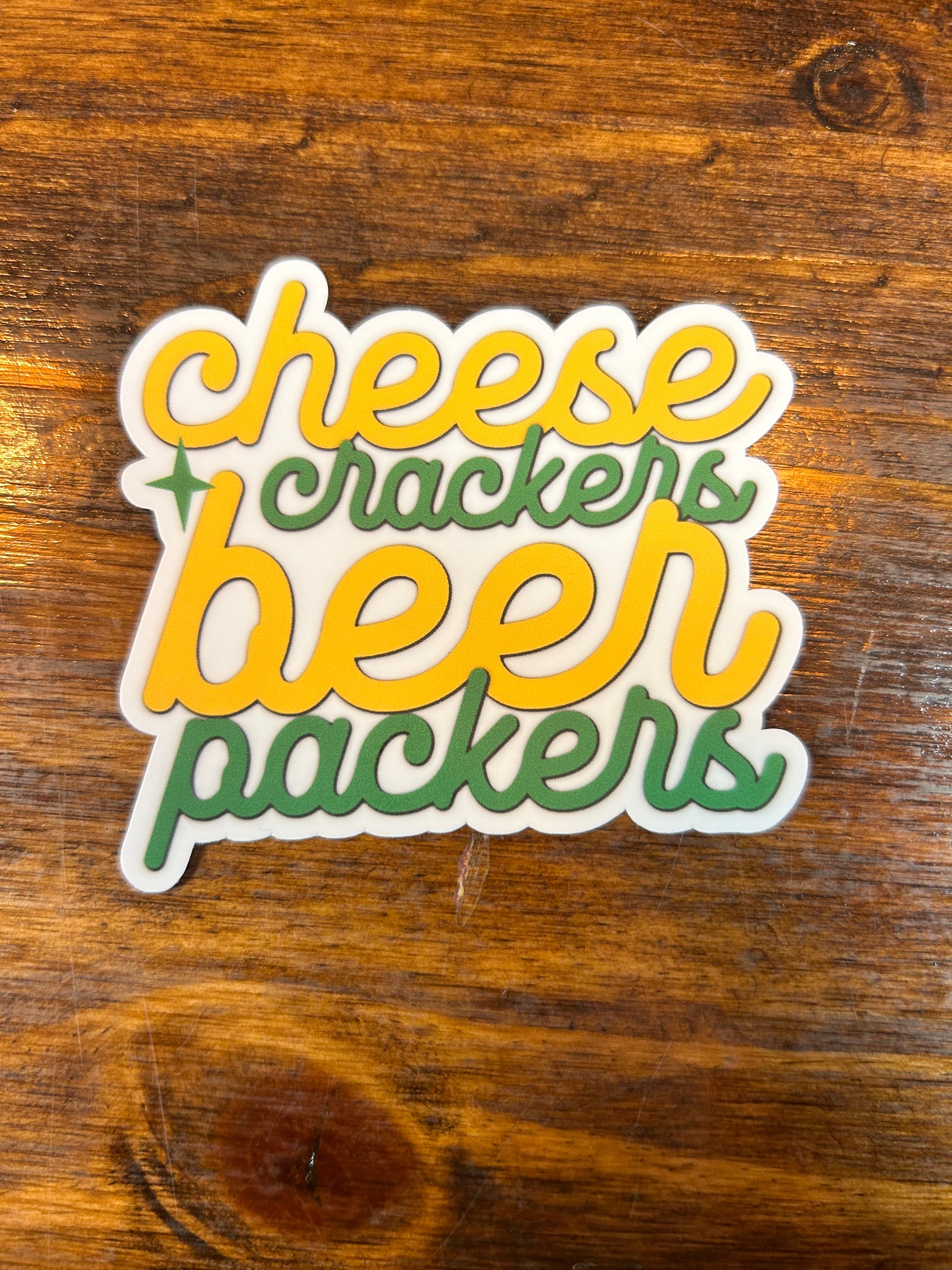 Sticker - Cheese, Crackers, Beer, Packers | LoCo WisCo