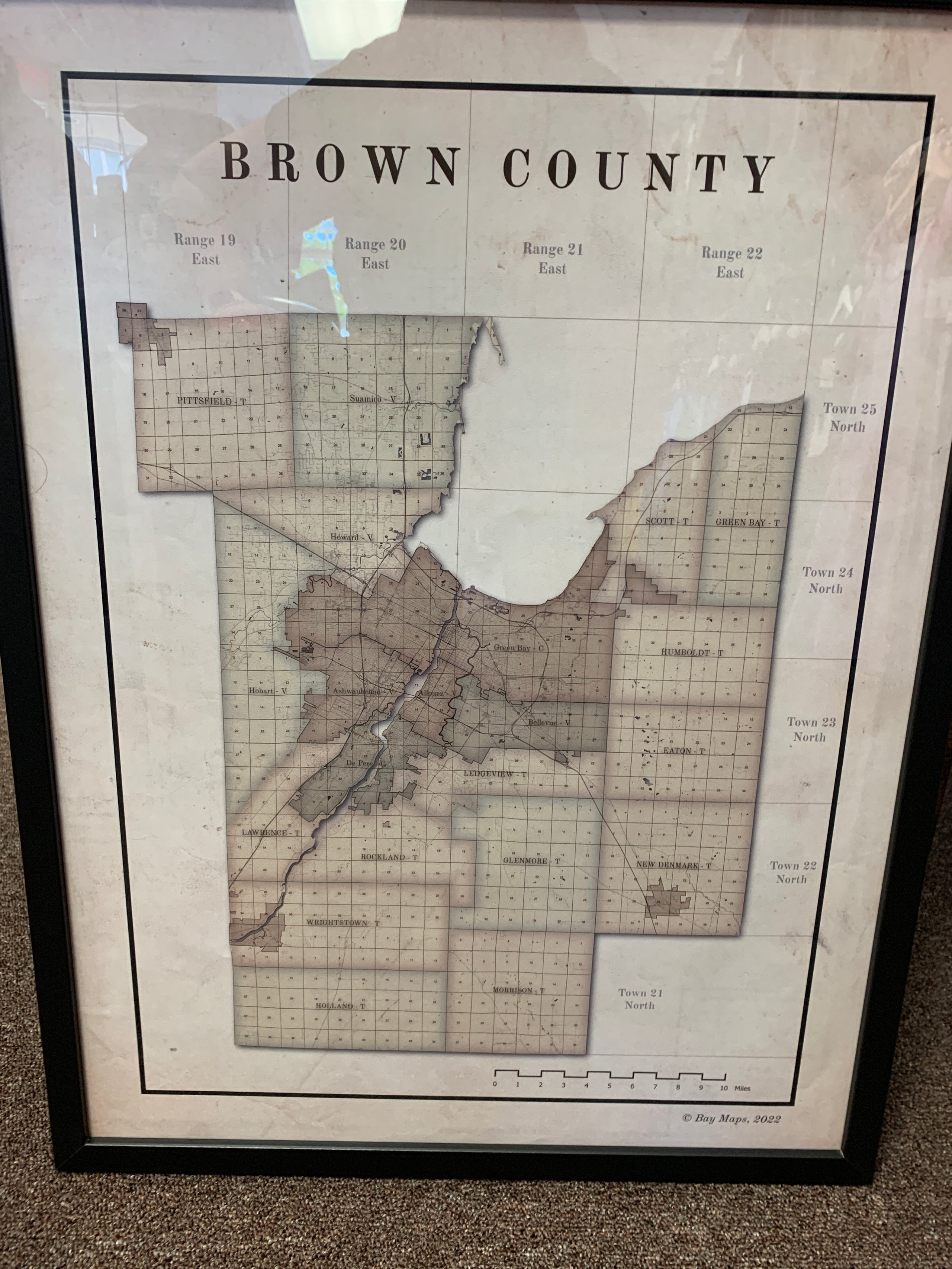 Framed Map - Brown County | LoCo WisCo